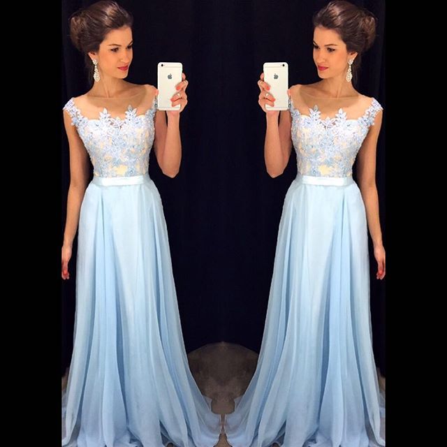 2016 Charming Prom Dress,chiffon Prom Dress,a-line Prom Dress,appliques ...