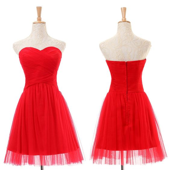Cute Prom Dress,red Tulle Prom Dress,sweetheat Prom Gown on Luulla